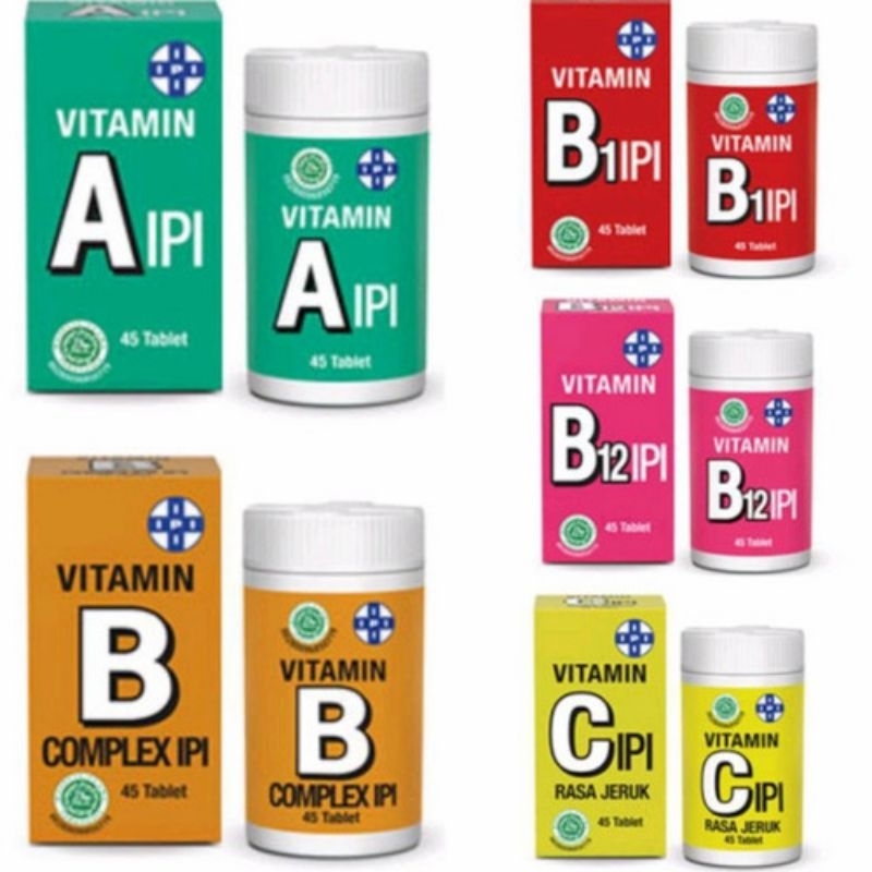Jual VITAMIN A, B1, B12, B Complex , C, D3, D3+K2 , mineral calcium IPI | Shopee Indonesia