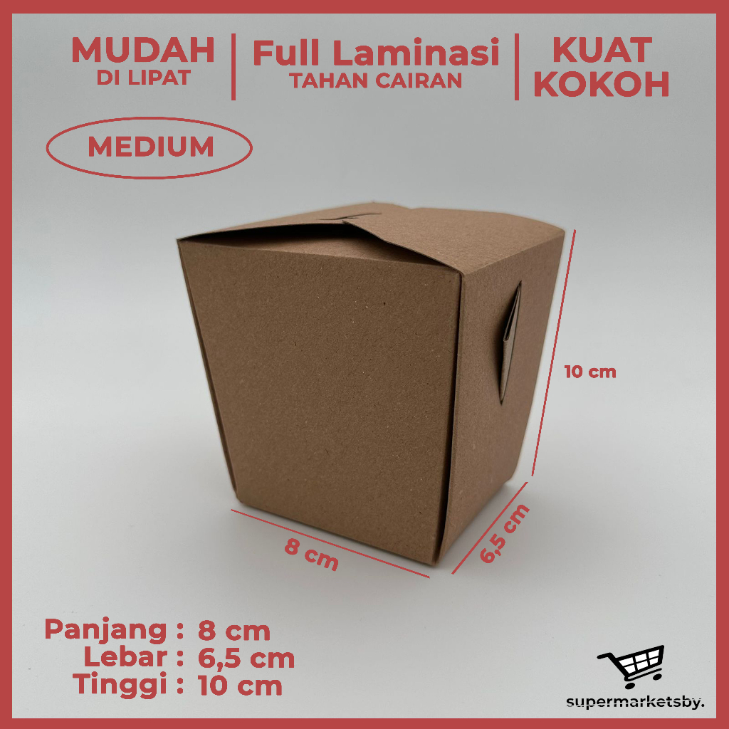 Jual [FOBO] FOOD PAIL KRAFT SMALL / RICE BOX KRAFTSMALL 8 x 6,5 x 10 ...