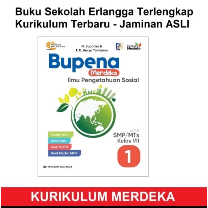Jual ORI harga satuan buku teks BUPENA kurikulum merdeka untuk SMP/Mts kelas 7 penerbit Erlangga ...