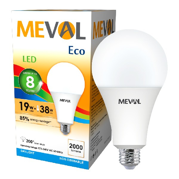 Jual Lampu LED Bulb 19W ECO, Putih - Meval, Bohlam 19 Watt Terang ...