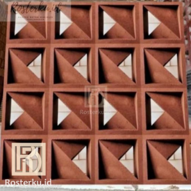 Jual Roster beton minimalis motif V arow merah bata | Shopee Indonesia