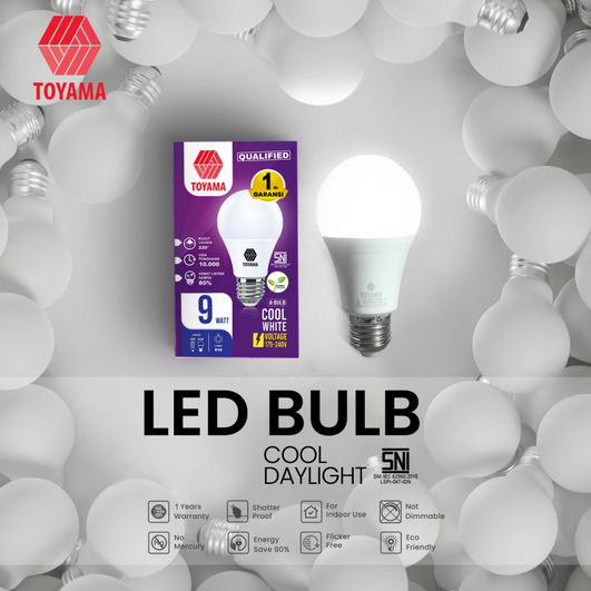 Jual Lampu Toyama Lampu LED Toyama 9W Watt Lampu led rumah Led Bulb ...