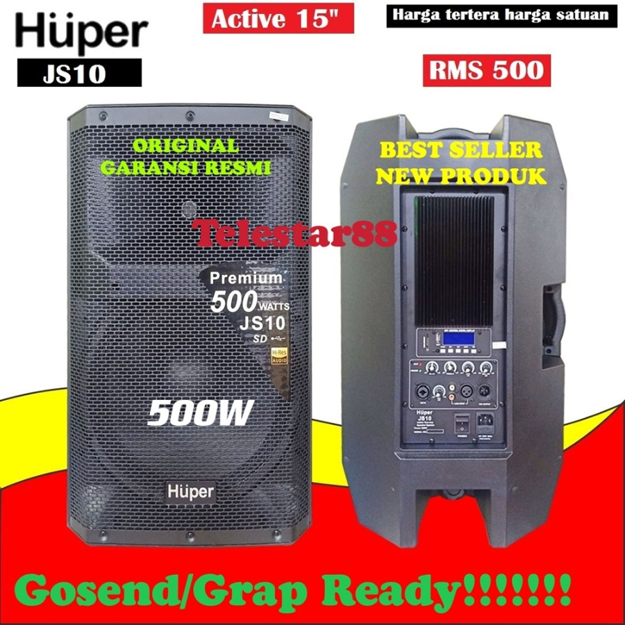 Jual Speaker Aktif 15 Inch HUPER JS10 JS 10 Bluetooth Usb 500Watt ...
