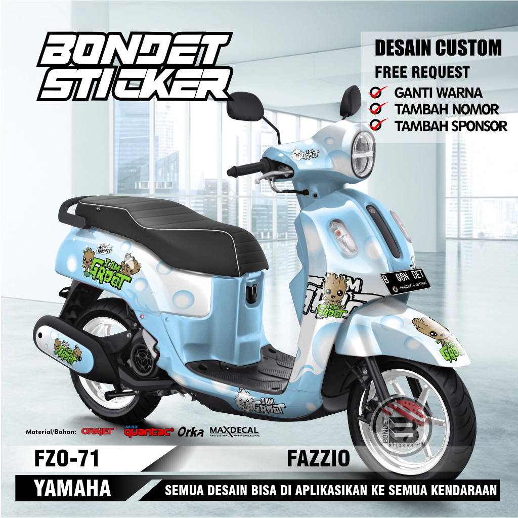 Jual STICKER MOTOR - DECAL YAMAHA FAZZIO FULL BODY KODE FZO-71 | Shopee ...