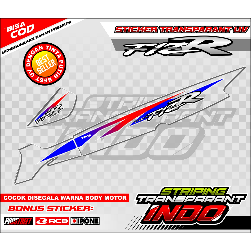 Jual STRIPING VARIASI FIZ R TRANSPARAN UV / STICKER LIST MOTOR YAMAHA ...