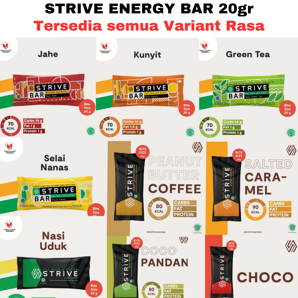 Jual STRIVE ENERGY BAR 20GR SATUAN Tenaga Lari Sepeda Olahraga Bite 20g ...