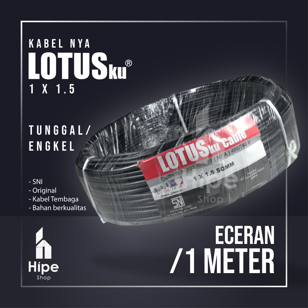 Jual Kabel Tunggal NYA 1x1.5mm - Kabel Listrik / Electrical cable SNI ...