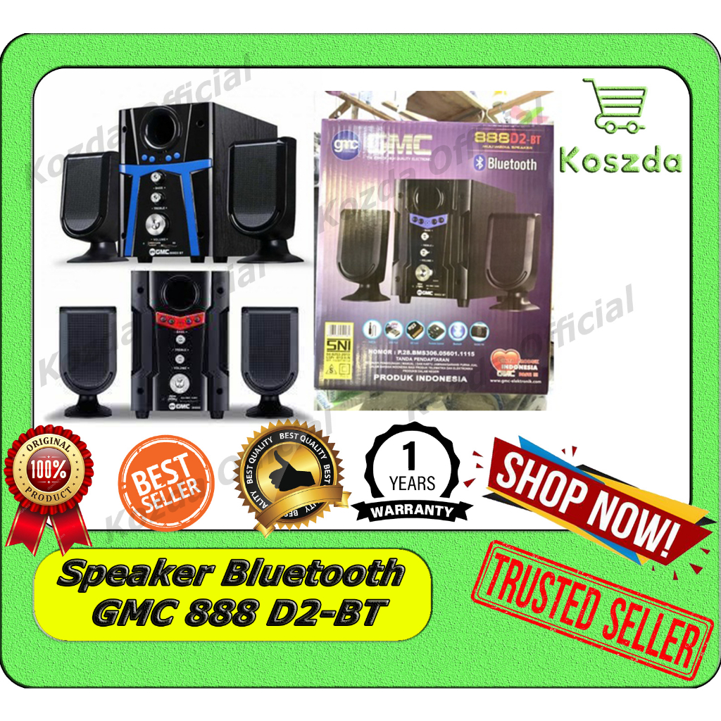 Jual Speaker Aktif BLUETOOTH GMC 888 D2 BT Original Resmi | Shopee ...