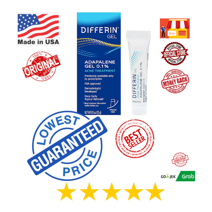 Jual Differin Acne Treatment Gel 15 gram USA | 0.1% Adapalene | Krim ...