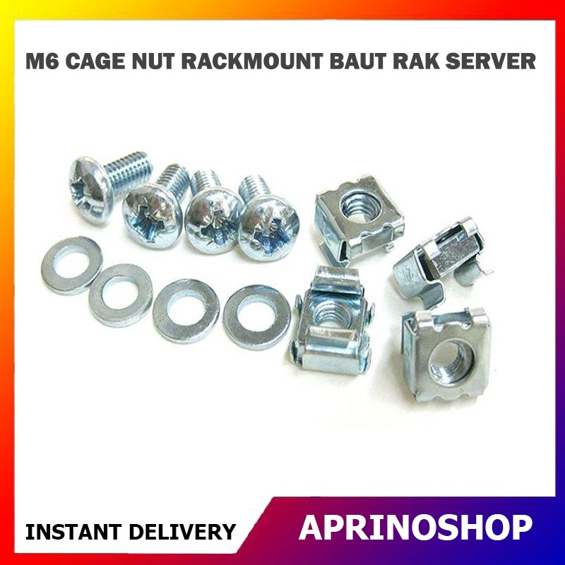 Jual Cage Nut M6 Rackmount Baut Rak Server Wallmount Cagenut Baud Mur ...
