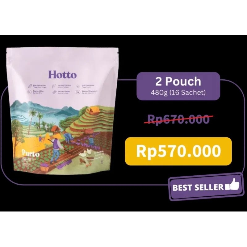 Jual HOTTO PURTO MULTIGRAIN - 2 POUCH (LEBIH UNTUNG) | Shopee Indonesia