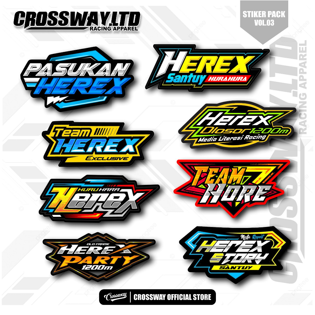 Jual STIKER PACK HEREX PRINTCUT, STICKER MOTOR RACING ISI 8 PCS ...