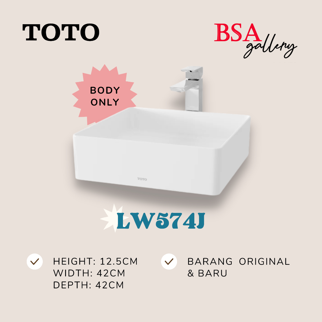 Jual WASTAFEL TOTO LW574J BODY ONLY / WASHTAFEL MEJA LW 574 ORI TOTO ...
