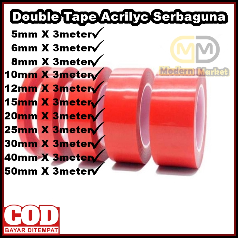 Jual PEREKAT DOUBLE TAPE TRANSPARAN TAPE ACRYLIC ADHESIVE SUPER REKAT ...
