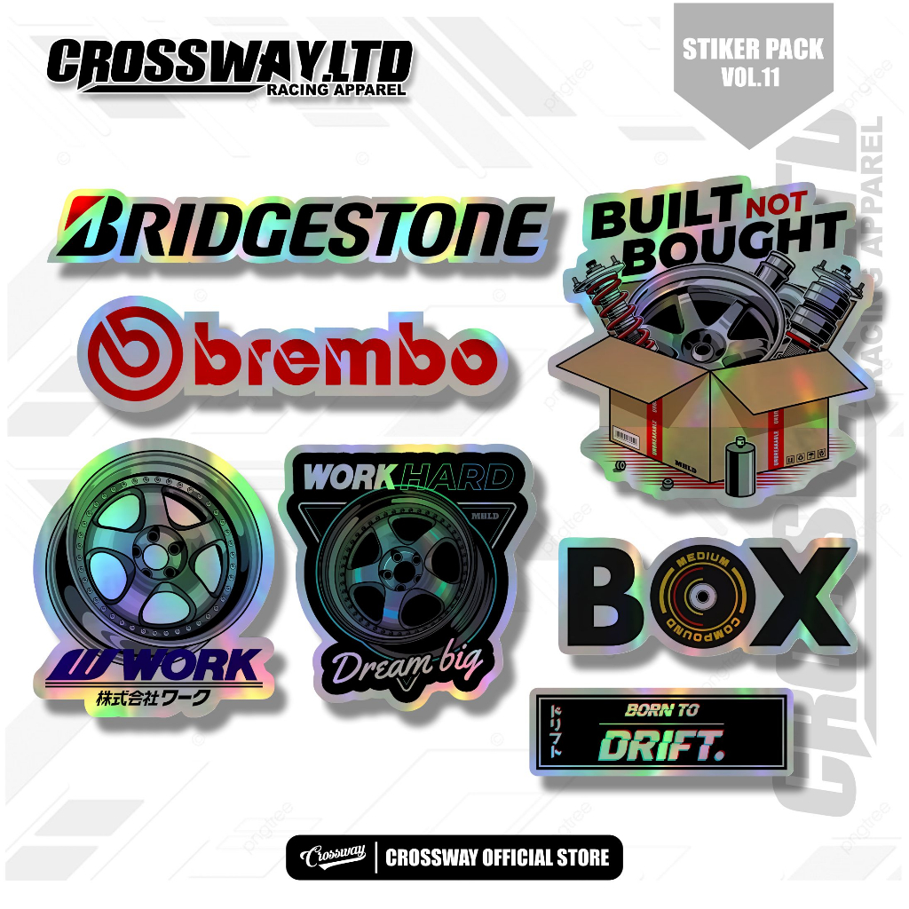 Jual STIKER PACK VELG MOBIL RACING PRINT CUT, STICKER JDM ISI 7 PCS ...