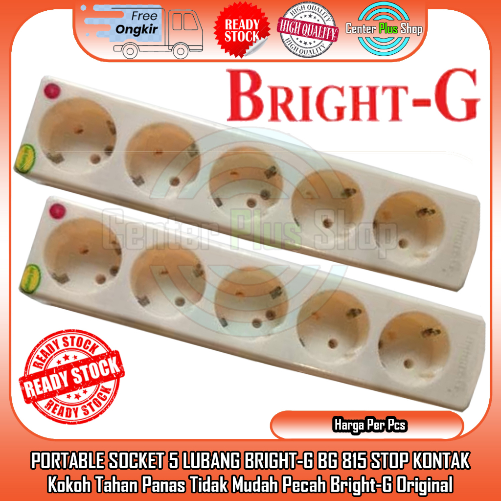 Jual Saklar Stop Kontak 5 Lubang Bright-G BG 815 Portable Socket Saklar ...