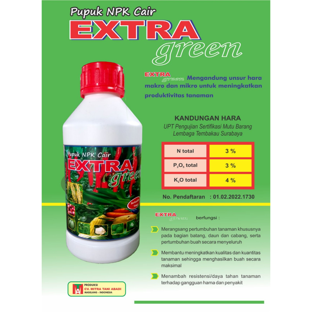 Jual Extragreen Pupuk Pelebat dan Menambah Bobot Cabai Anti Hama + ZPT ...