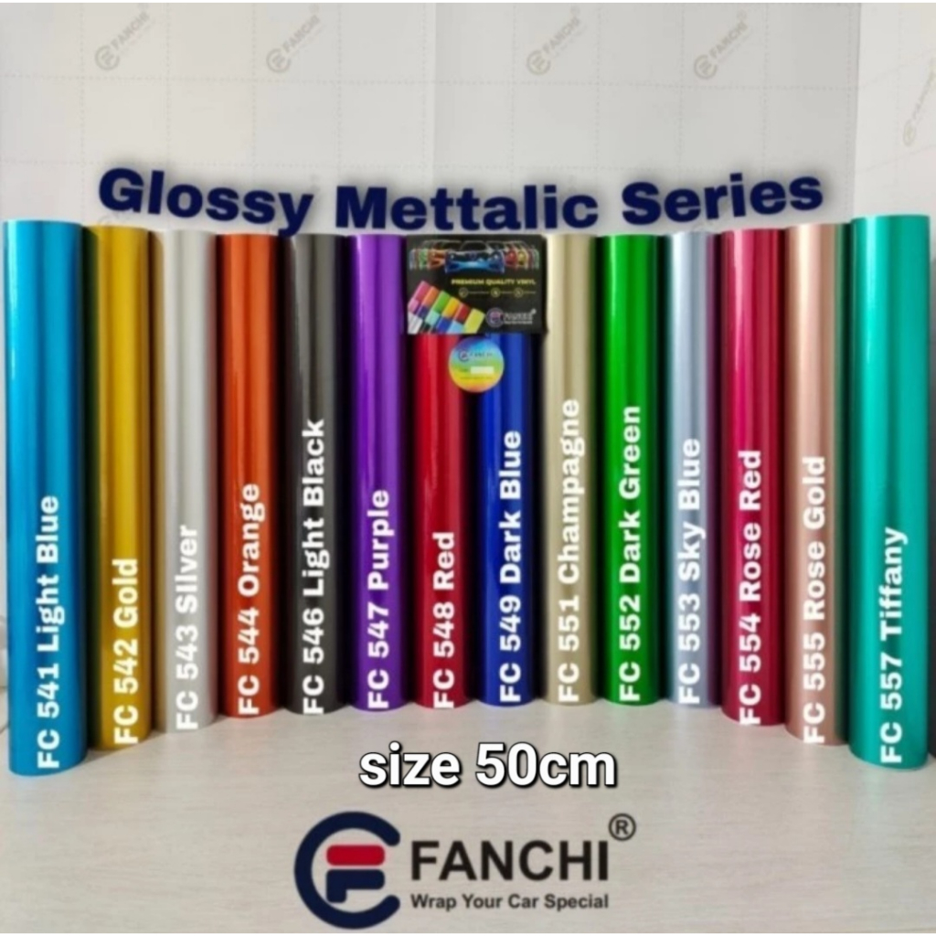 Jual Sticker FANCHI Glossy Metallic Candy SERIES Lebar 50cm permeter ...