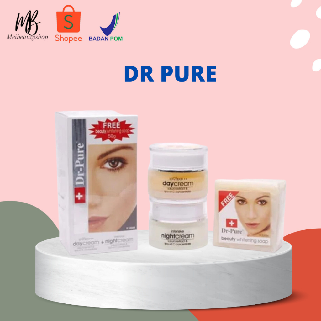 Jual DR PURE SET SUPER WHITENING PAKET KRIM DR PURE WHITENING GLOWING ...