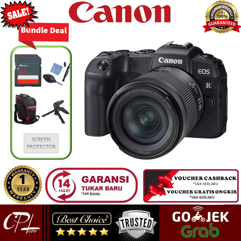 Jual Canon EOS RP Kit 24-105mm f/4-7.1 Lens Mirrorless Camera | Shopee ...