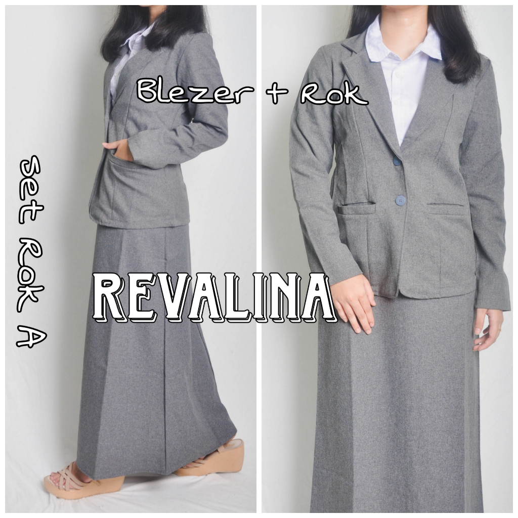 Jual Setelan baju kerja wanita model rok A Line, setelan pakaian kantor ...