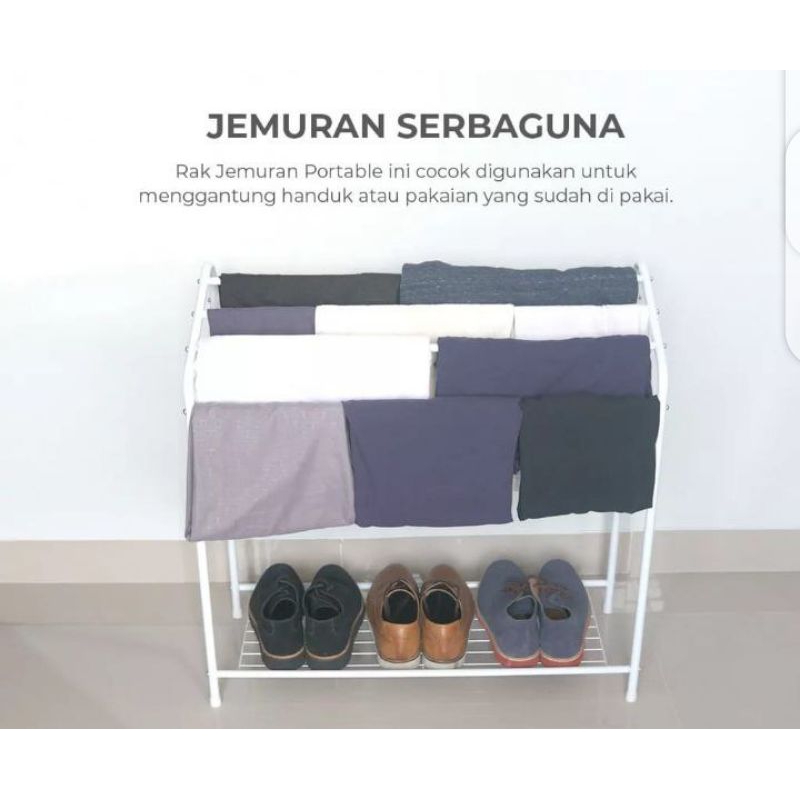 Jual Rak jemuran baju/handuk2 layer | Shopee Indonesia