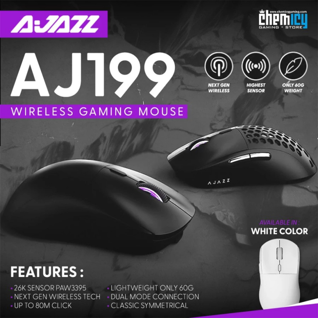 Jual Ajazz AJ199 / AJ-199 Ultra-Lightweight Wireless Gaming Mouse ...