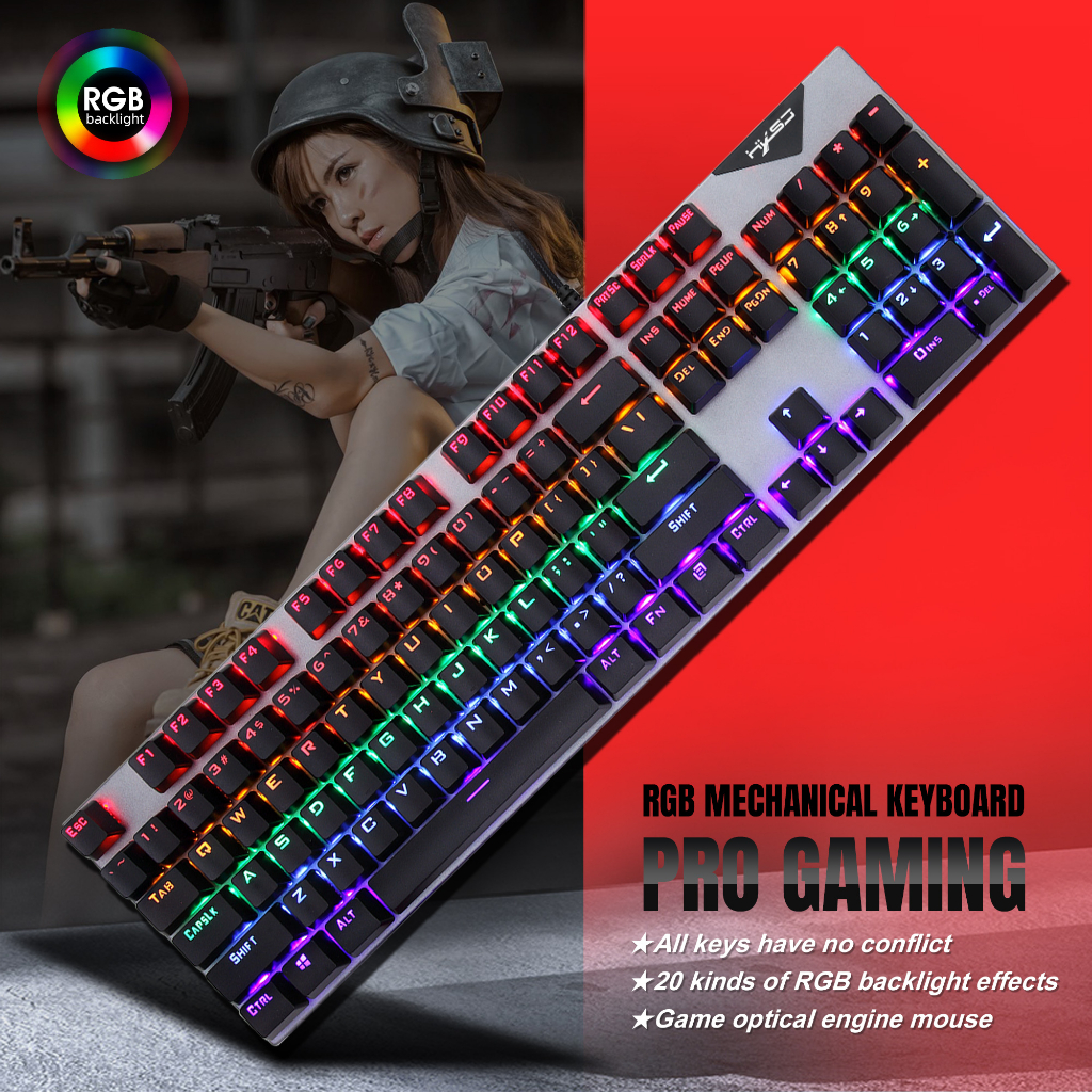 Jual HXSJ L300 MECHANICAL KEYBOARD 104 KEY RGB KEYBOARD MEKANIKAL ...
