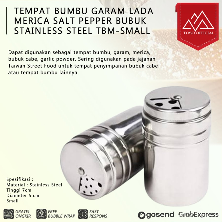 Jual Tempat Bumbu Garam Lada Merica Salt Pepper Bubuk Stainless TBM ...