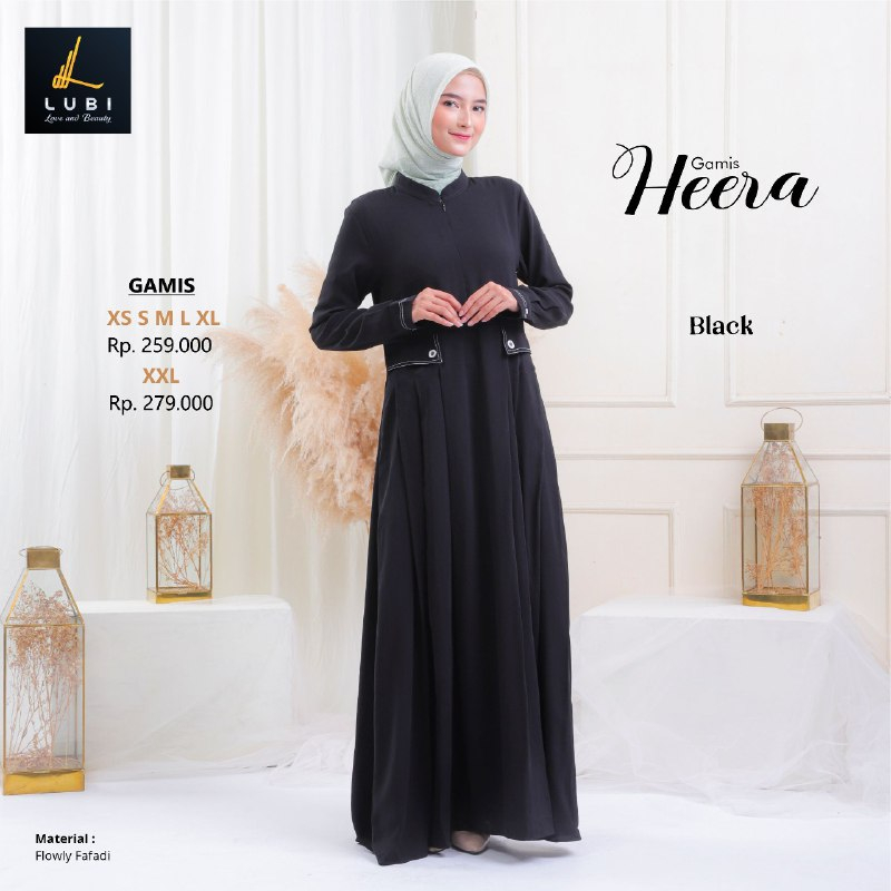 Jual BAJU GAMIS TERBARU GAMIS HITAM POLOS HEERA DREES BLACK BY LUBI ...