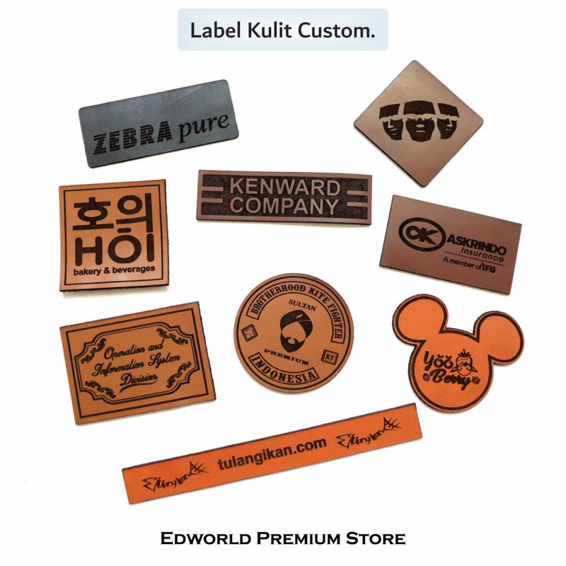 Jual Edworld - Label Kulit Custom - Size Large 25 pcs | Shopee Indonesia