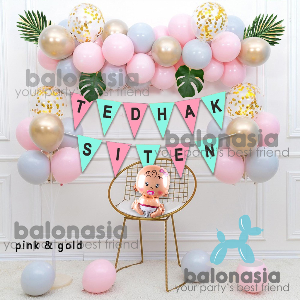 Jual Dekorasi paket Balon simple tedak tedhak siten backdrop tirai ...