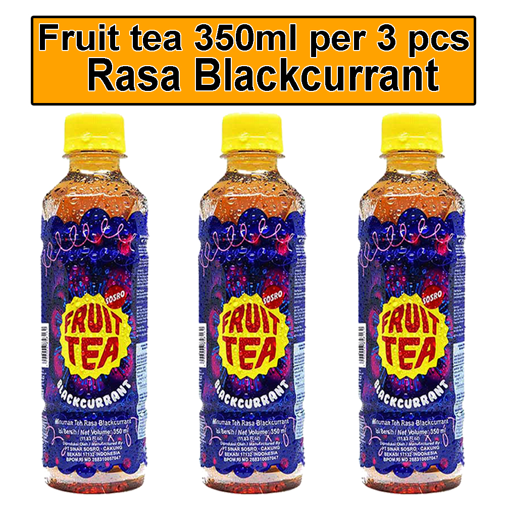 Jual Fruit Tea Sosro Blackcurrant pet 350 ml isi 3 Pcs | Shopee Indonesia
