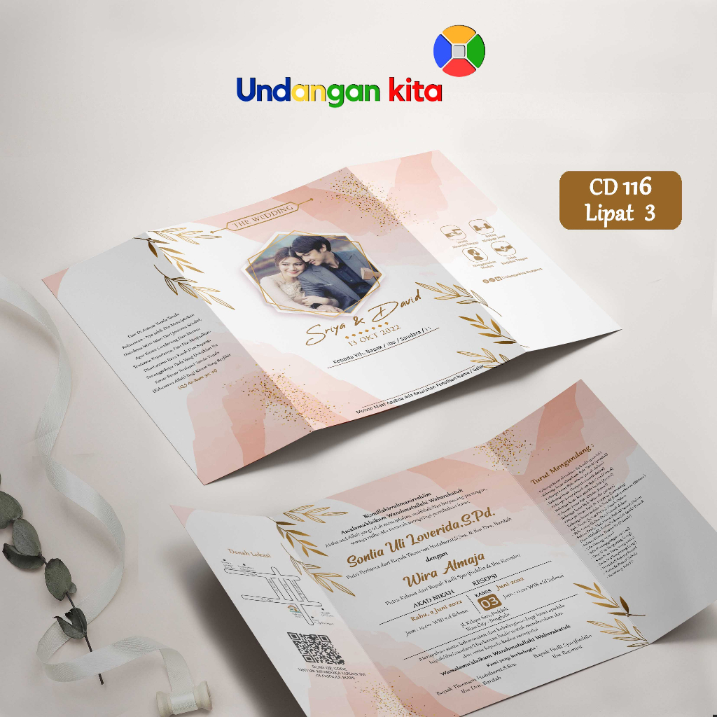 Jual Undangan Pernikahan BC 150 GSM Code Series Lipat 3 Undangan Kita ...