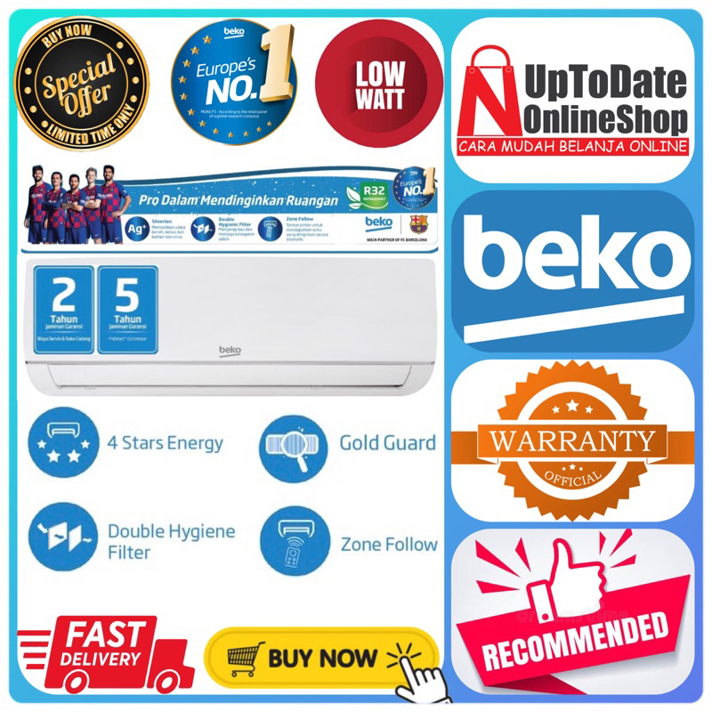 Jual AC BEKO STANDARD 1/2 PK BSFSA050 BSFSA 050/051 R32 SUPER JET ...