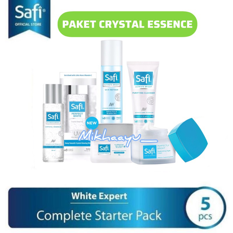 Jual SAFI ULTIMATE BRIGHT ISI 5 PAKET HYDRATING (Clsr 50g+Skin Refiner 100ml+Crystal Essence 35g ...