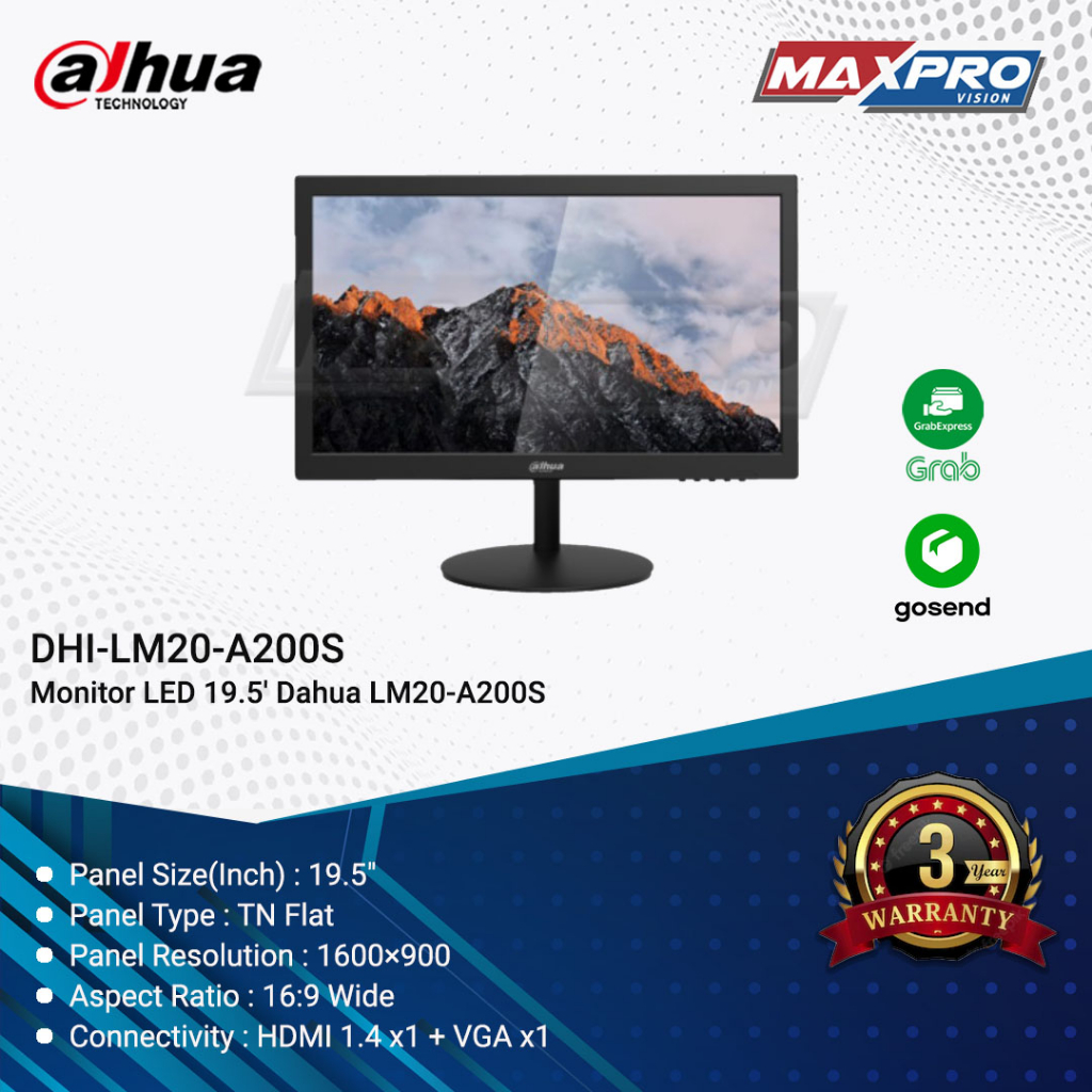 Jual DHI-LM20-A200S - DAHUA MONITOR LED 20 INCH BUILT IN SPEAKER ...