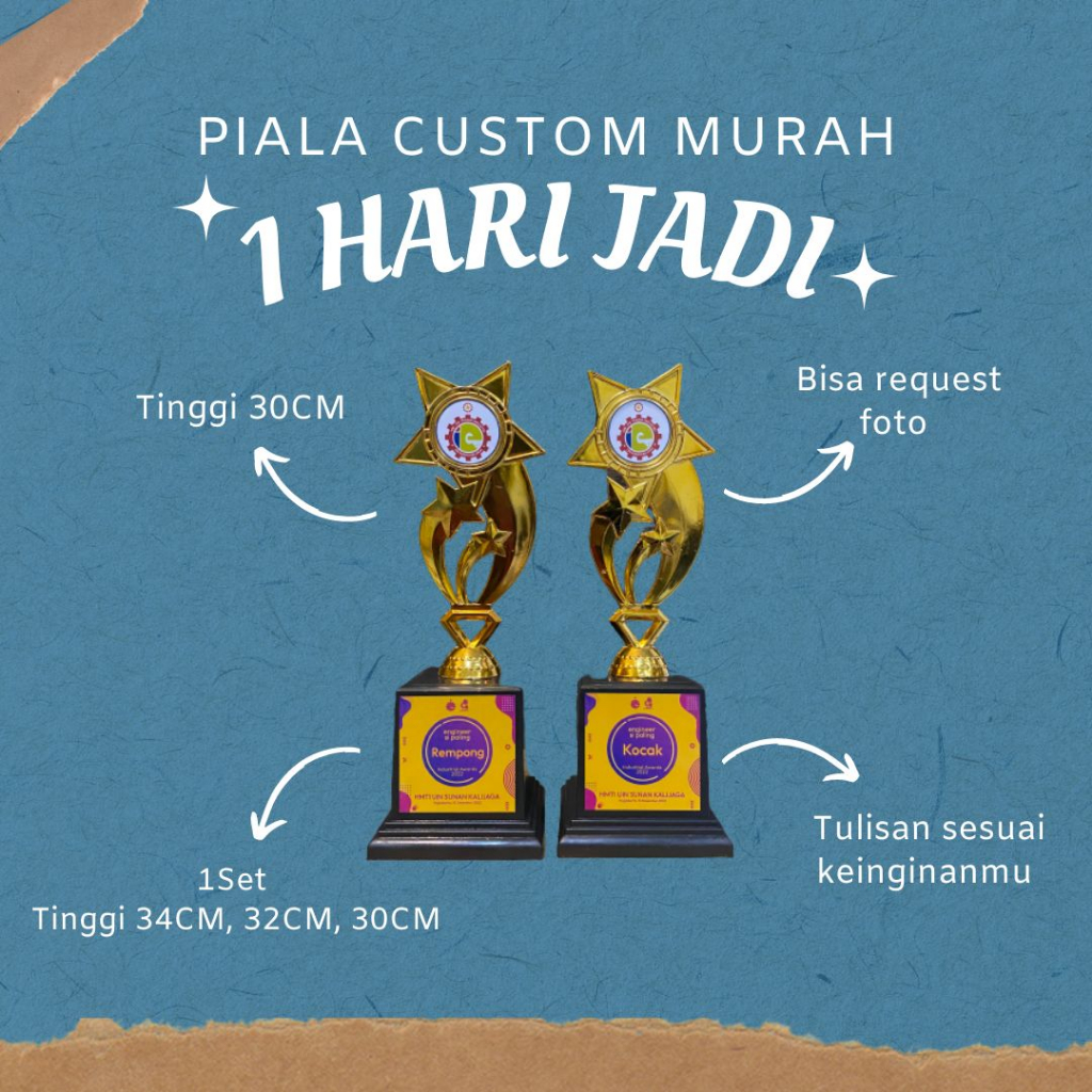 Jual PIALA MURAH CUSTOM/REQUEST TULISAN DAN FOTO | Shopee Indonesia