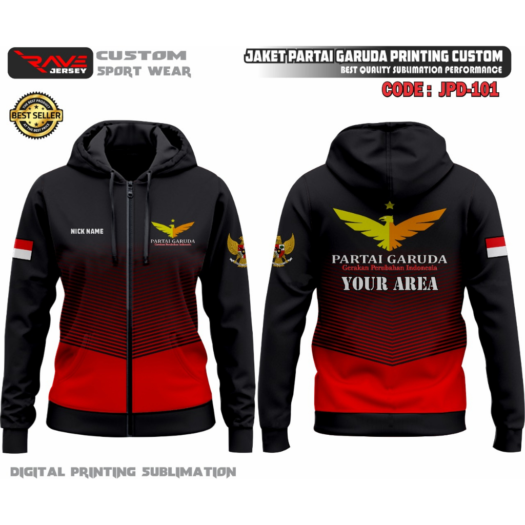 Jual JAKET PARTAI GARUDA FULL PRINTING SUBLIM CUSTOM (DESAIN SUKA SUKA ...