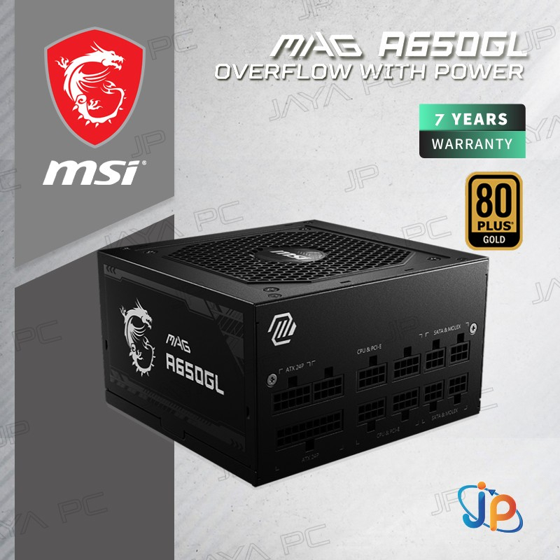 Jual MSI MAG A650GL 650W PSU - Power Supply 650 Watt 80+ Gold | Shopee ...