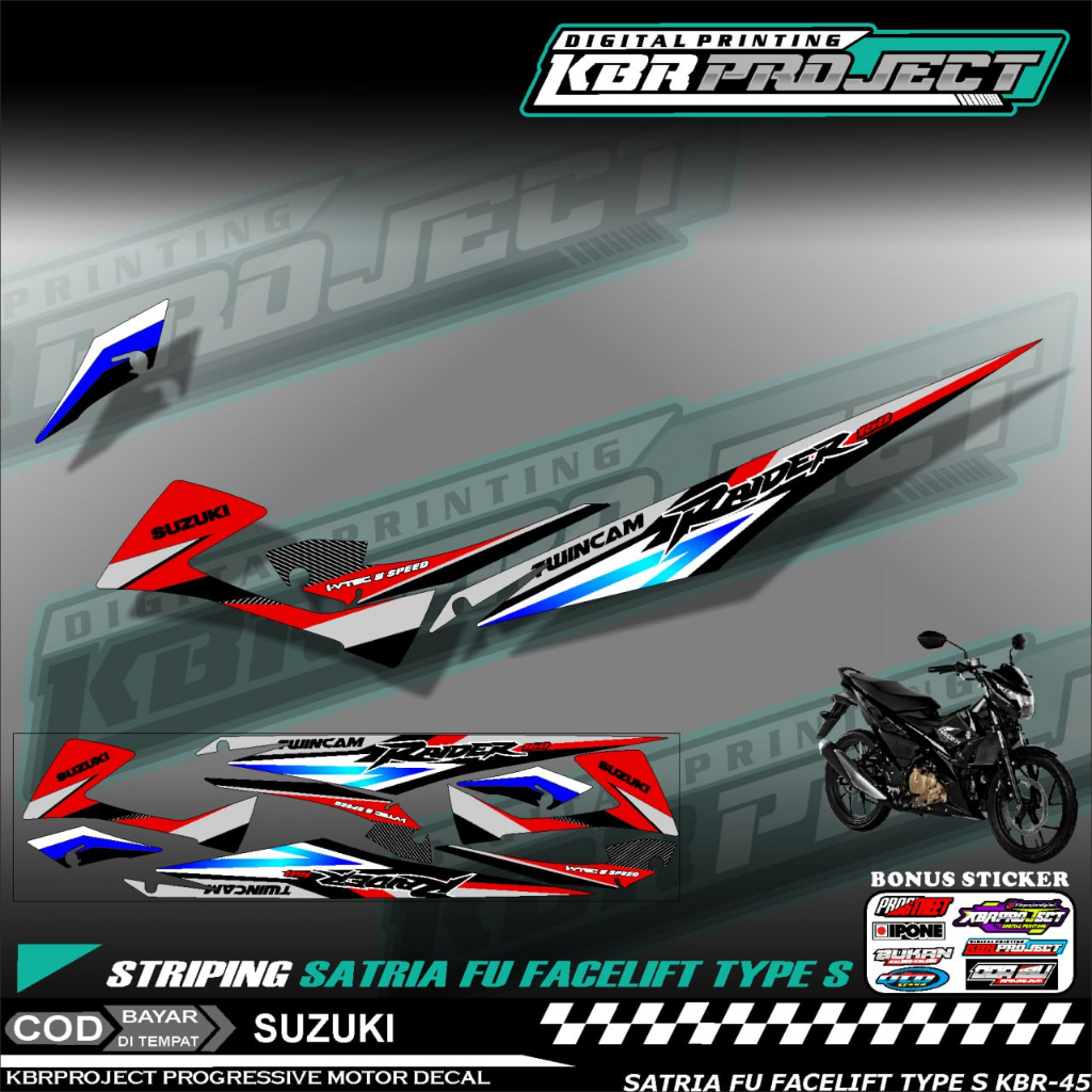 Jual SATRIA FU FACELIFT TYPE S STIKER STRIPING PREMIUM MOTOR PREMIUM ...