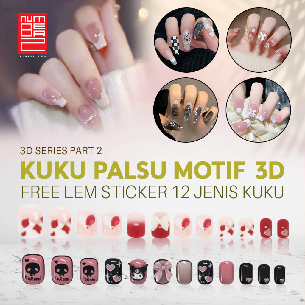 Jual Kuku palsu 3d nail art fake nails panjang wedding pengantin ...