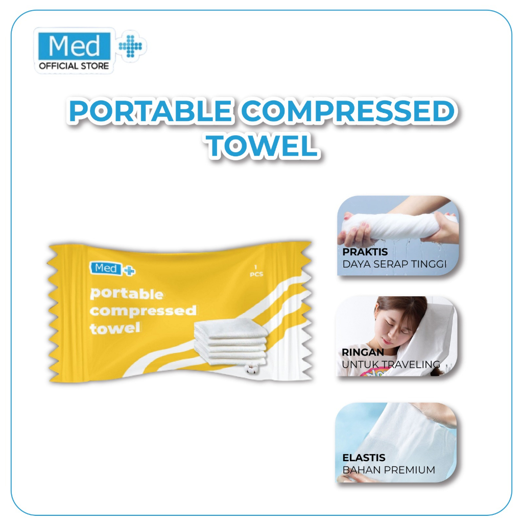Jual Med+ Portable Compressed Towel/ Travel Disposable Towel/ Handuk ...