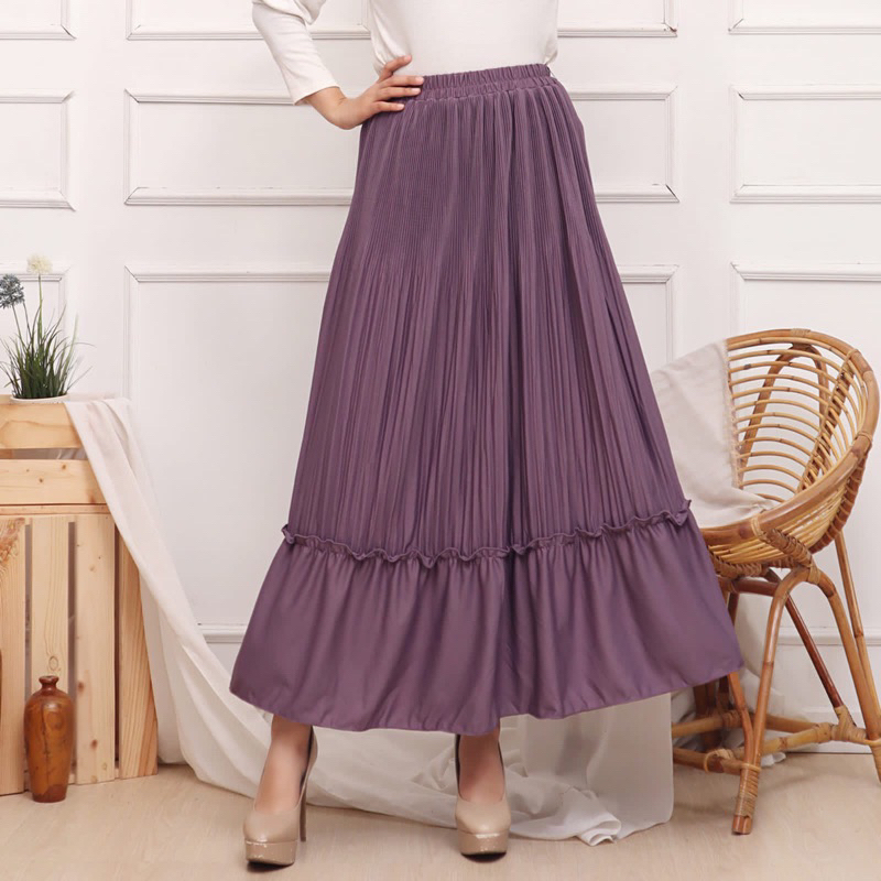 Jual Rok Susun 101 Clara / Rok Plisket Lidi Kerut / Rok Plisket Lidi ...