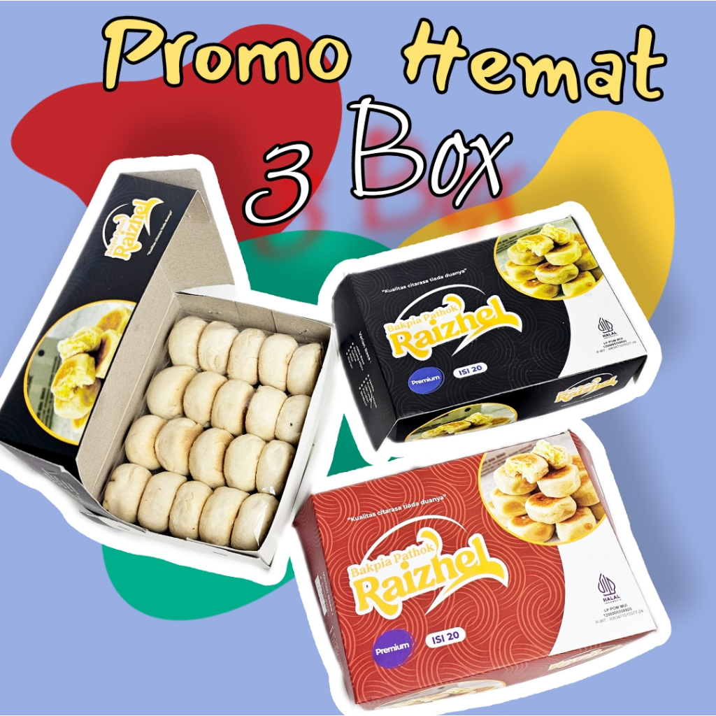 Jual [ 3 BOX ] BAKPIA PAHTOK RAIZHEL ISI 20 BESTSELLER | Shopee Indonesia