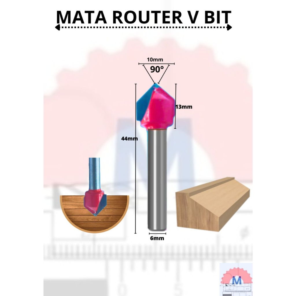 Jual Mata router CNC 3D V groove shank 6mm wood mdf dll V bit | Shopee ...