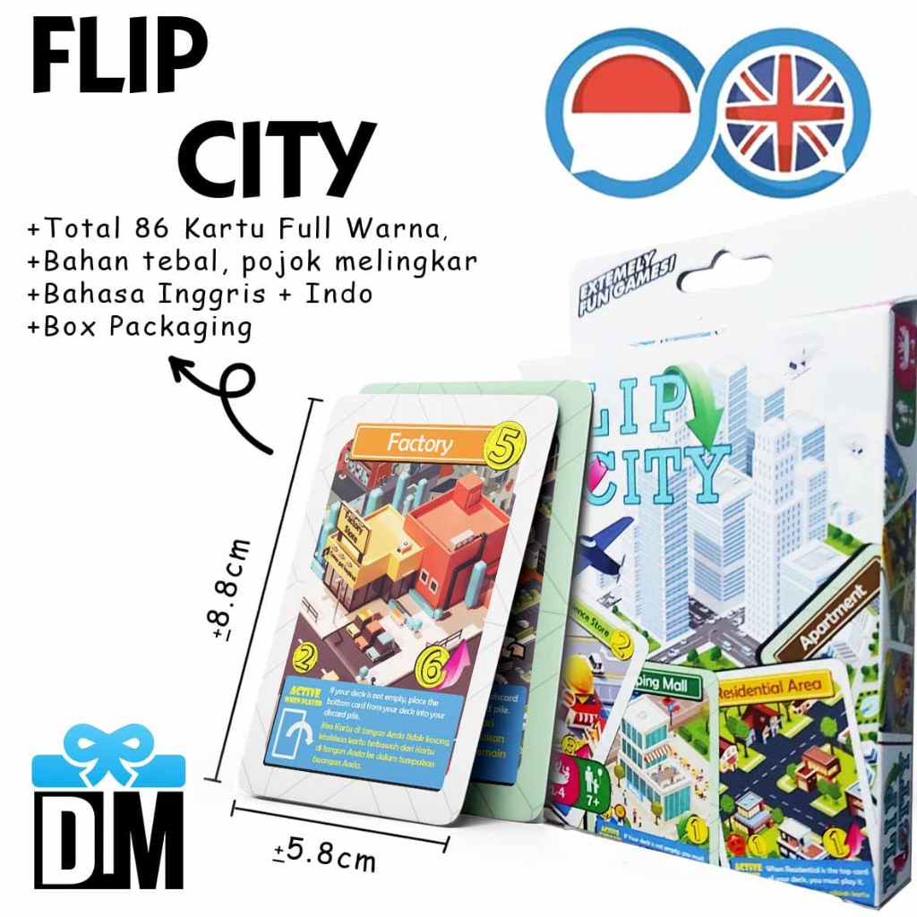 Jual Kartu Mainan Flip City Membangun Membalik Memutar Kota Bulak Balik ...