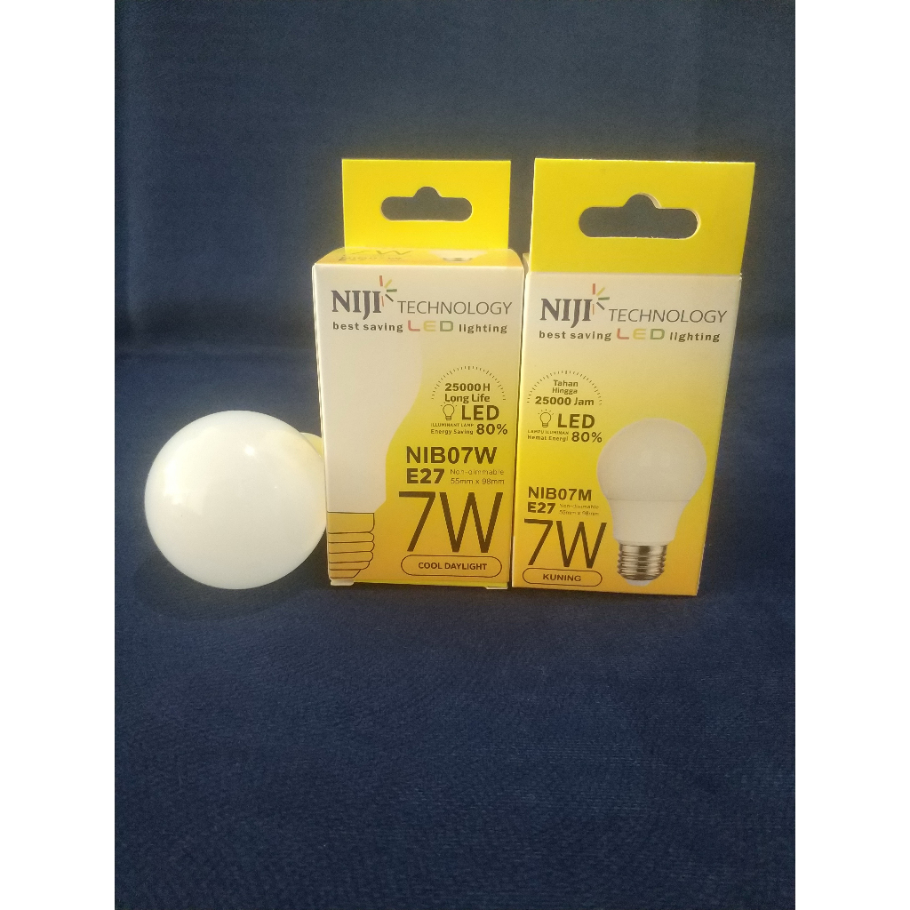 Jual Bohlam lampu LED bola lampu LED merk NIJI 7W warna kuning | Shopee ...