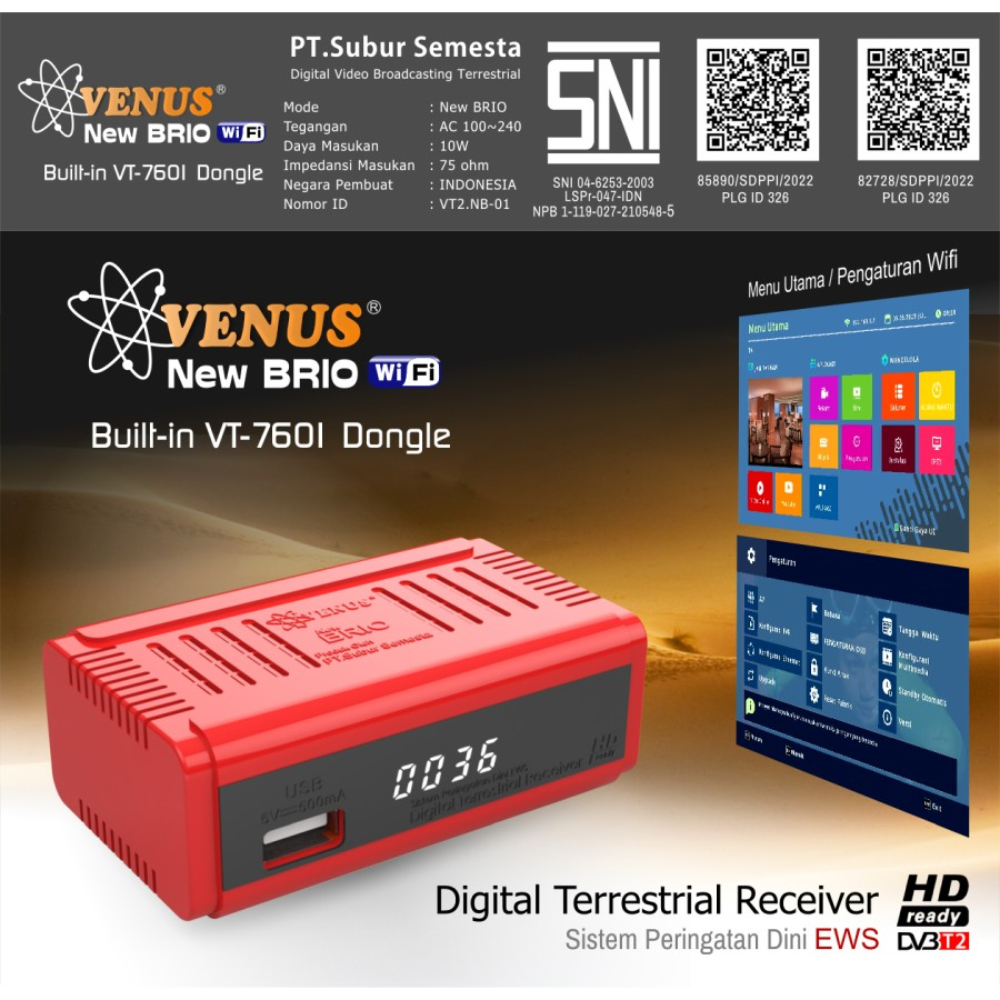 Jual Set Top Box TV Digital Venus Brio Mini Built in Dongle Wifi ...