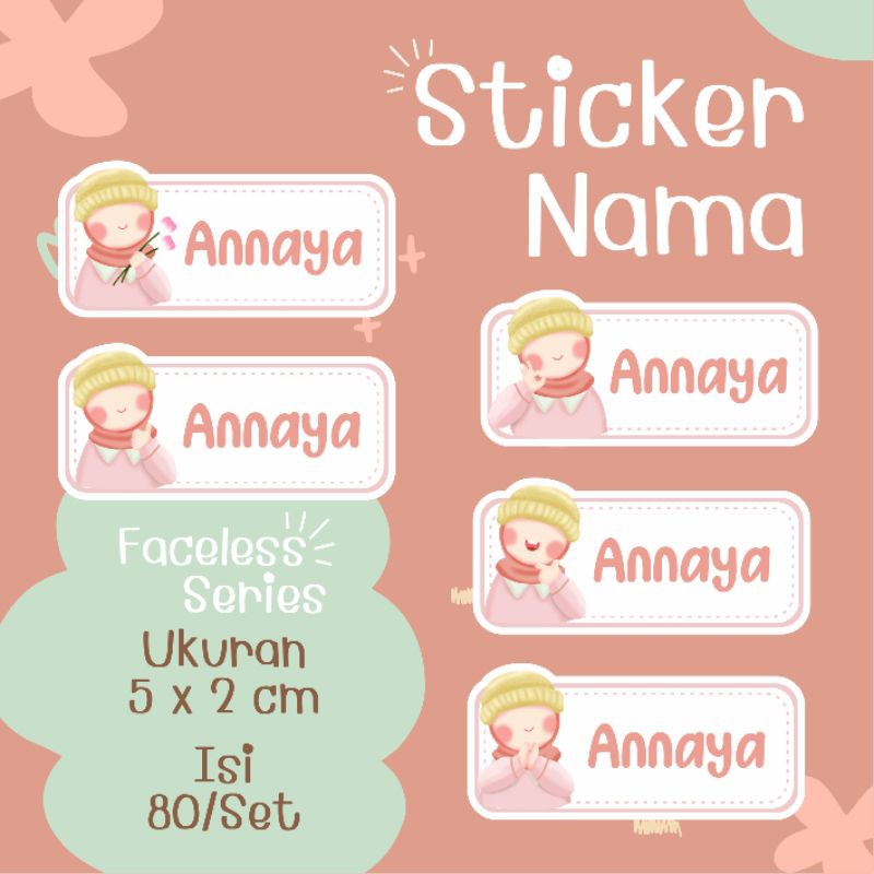 Jual Sticker Nama Karakter / Sticker Nama Custom / Sticker Mapel ...